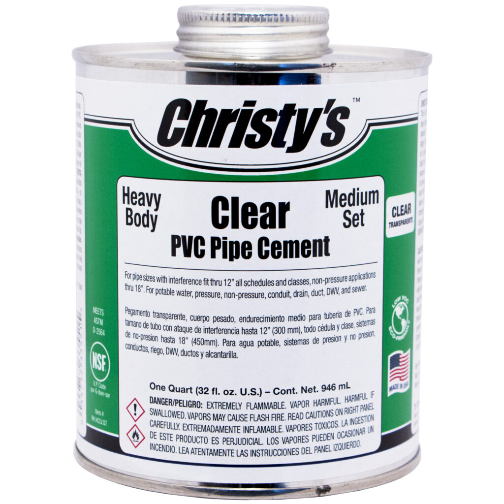 Clear Medium PVC Cement - Christy's