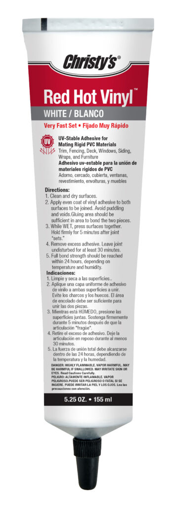 Red Hot White Vinyl Adhesive - Christy's